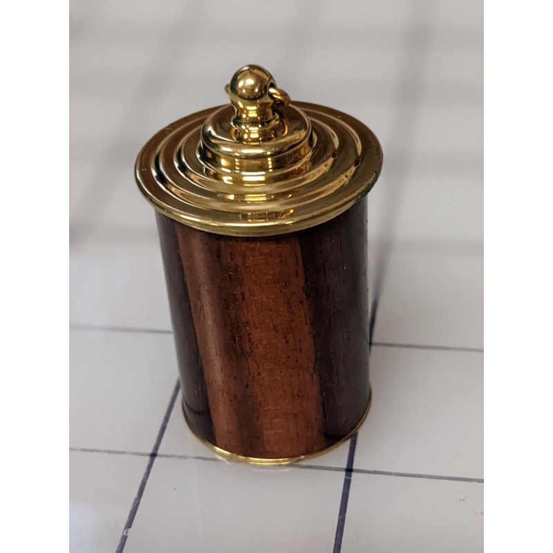 Wood and Brass Thimble Case